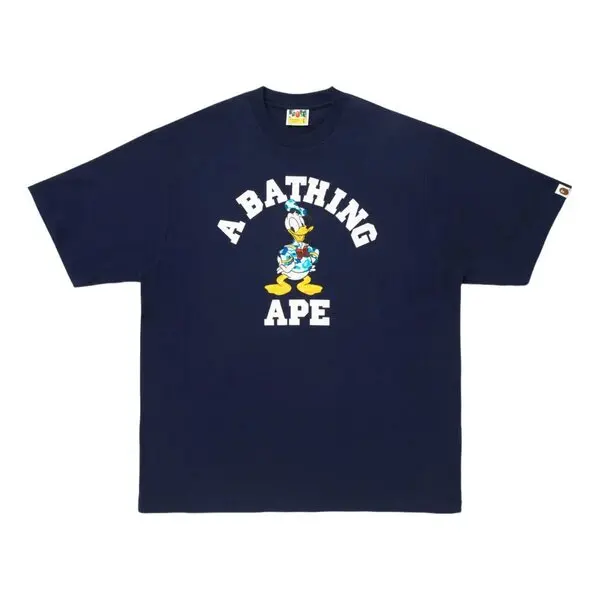 A BATHING APE X Disney Donald Duck College Relaxed Fit T-shirt - Navy