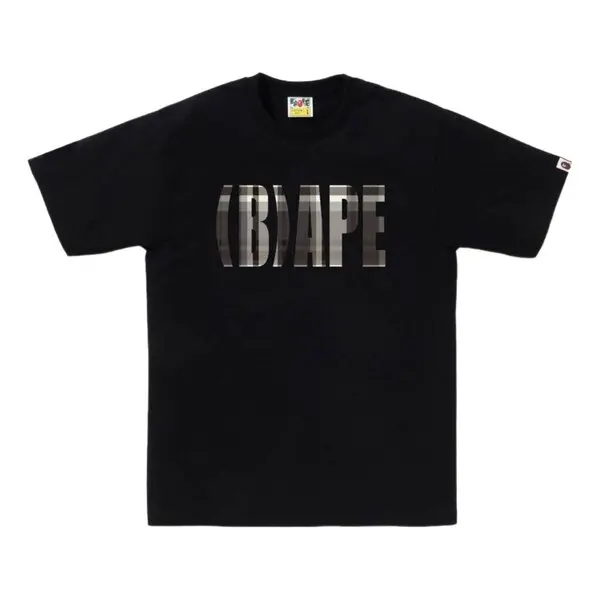 A BATHING APE Check Ape Logo T-shirt - Black