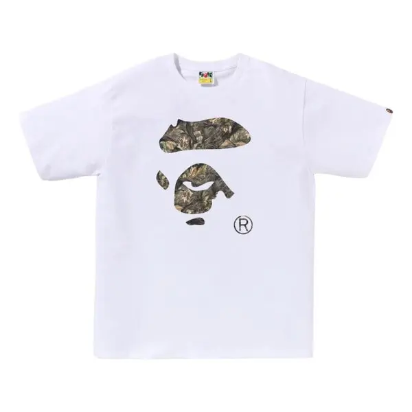 A BATHING APE Tree Edge Camo Ape Face T-shirt - White Brown