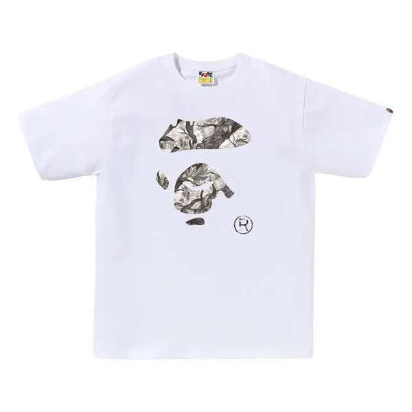 A BATHING APE Tree Edge Camo Ape Face T-shirt - White