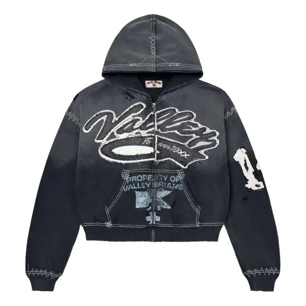VALE FOREVER Zip Up Religion Hoodie - Black