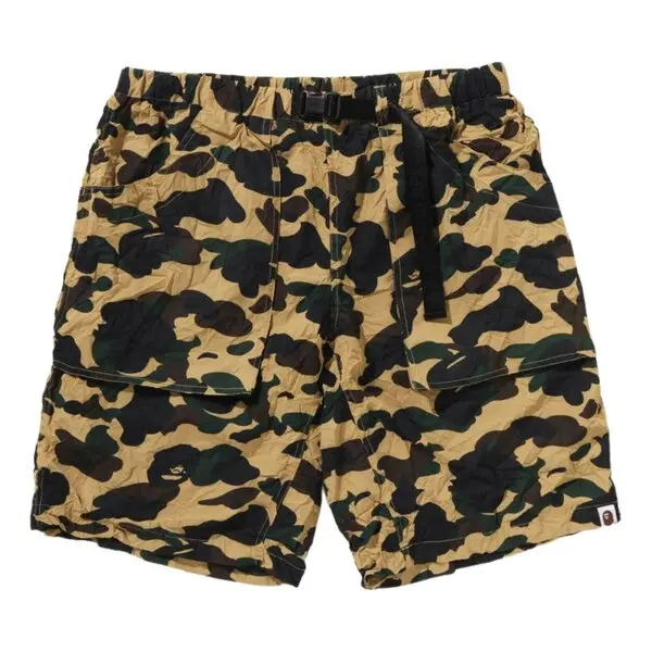A BATHING APE Crinkle Effect 1stcamo Regular Fit Climbing Shorts