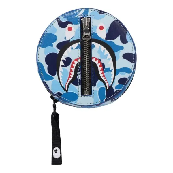 A BATHING APE Abc Camo Shark Coin Case - Blue
