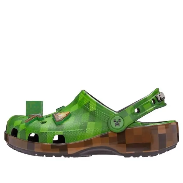 CROCS Classic Clog Minecraft Grass Block 'green Brown - Green/brown