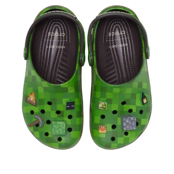 CROCS Classic Clog Minecraft Grass Block 'green Brown