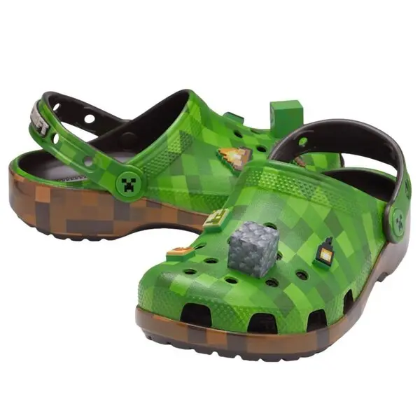 CROCS Classic Clog Minecraft Grass Block 'green Brown