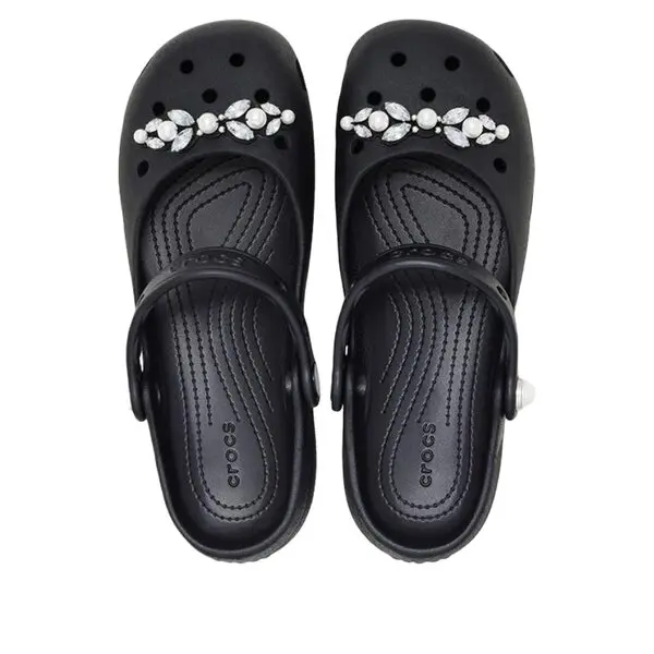 CROCS Classic Pearls Ballet Mary Jane Shoes - Black