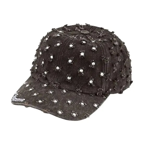 Supreme Fw26 Hole Punch Rhinestone Denim 6-panel