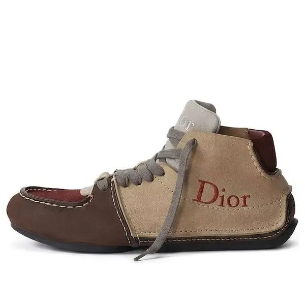 Dior Roadie Lace-up Boot - Brown/beige