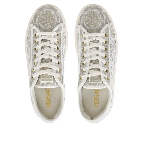 Versace Greca Jacquard Canvas Sneakers