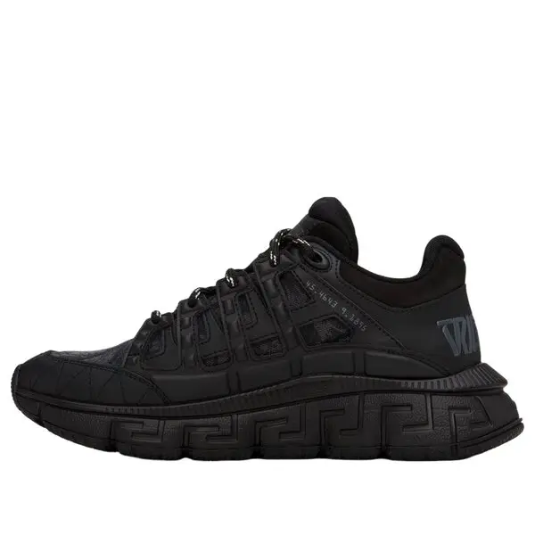 Versace Trigreca Jacquard Leather Sneakers