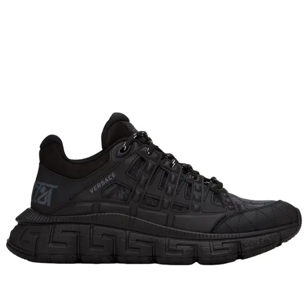 Versace Trigreca Jacquard Leather Sneakers