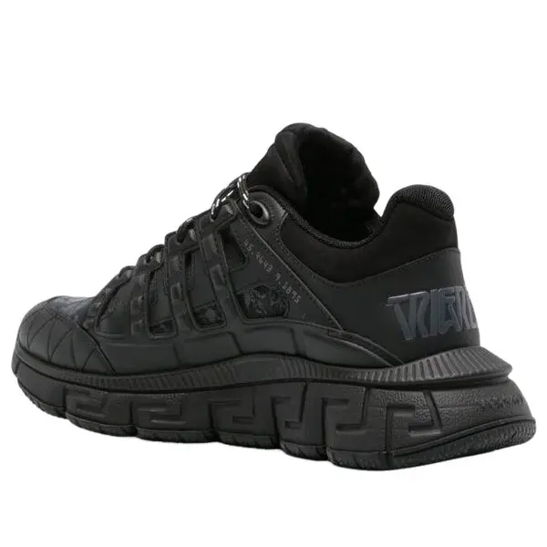 Versace Trigreca Jacquard Leather Sneakers