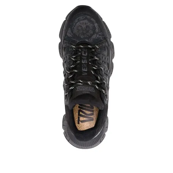 Versace Trigreca Jacquard Leather Sneakers