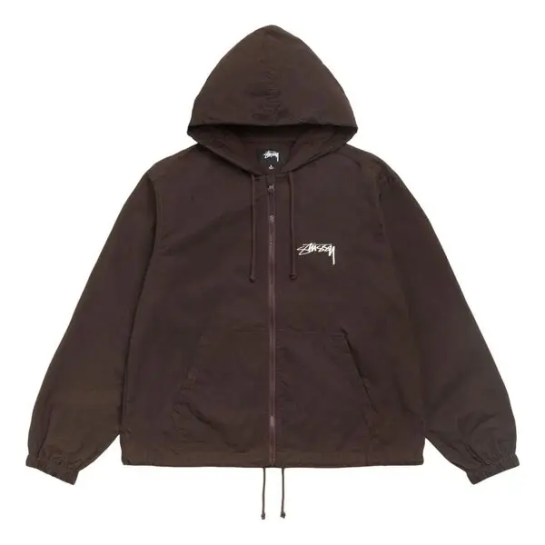 StÜssy Waxed Cotton Beach Shell Jacket - Brown