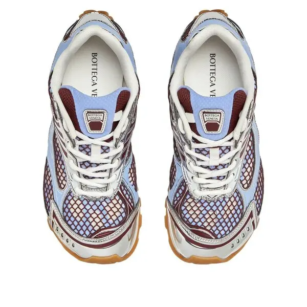Bottega Veneta Orbit Leather Sneakers - Barolo/blue Bell