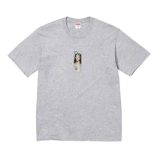 Supreme Fw26 Prayer Card Box Logo T-shirt - Heather Grey