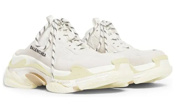Balenciaga Triple S Mules - White/black