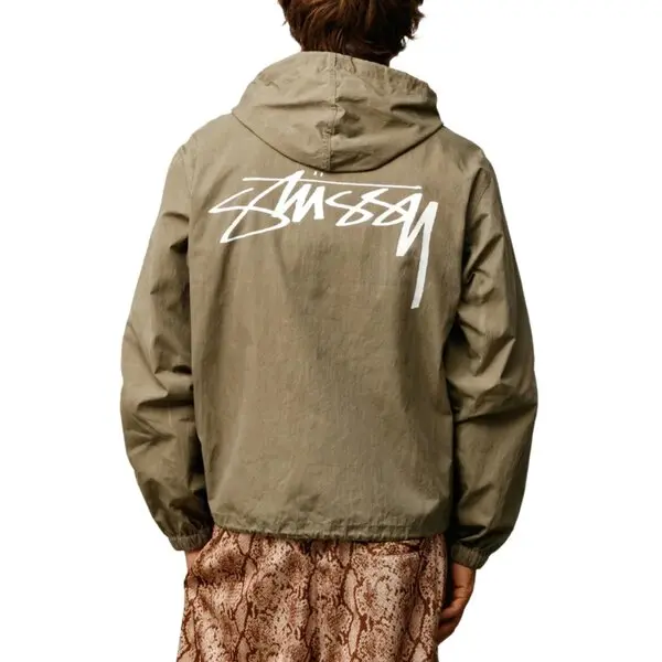 StÜssy Waxed Cotton Beach Shell - Olive