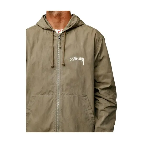 StÜssy Waxed Cotton Beach Shell - Olive