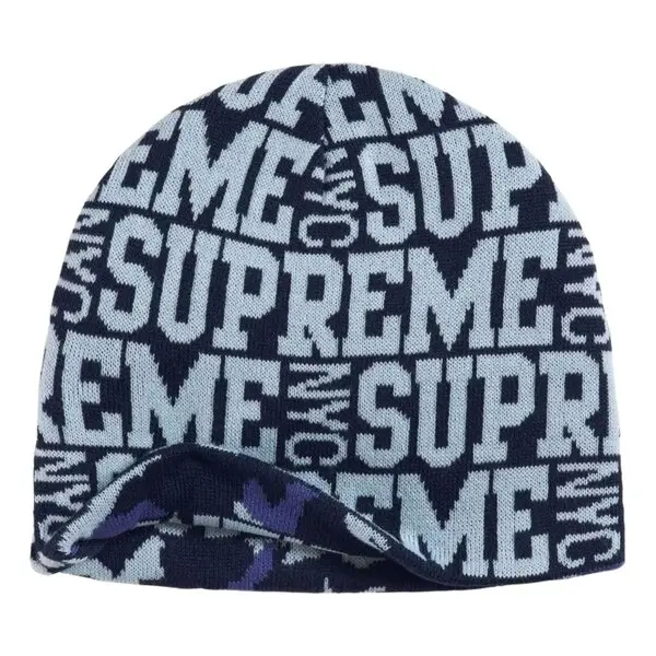 Supreme Reversible Camo Beanie - Navy