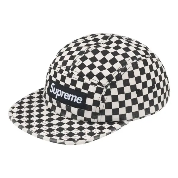 Supreme Washed Chino Twill Camp Cap - Checkerboard