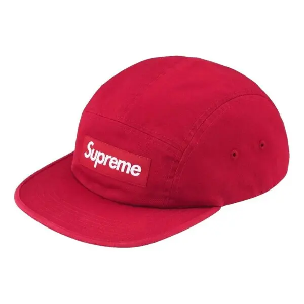 Supreme Fw26 Washed Chino Twill Camp Cap - Red