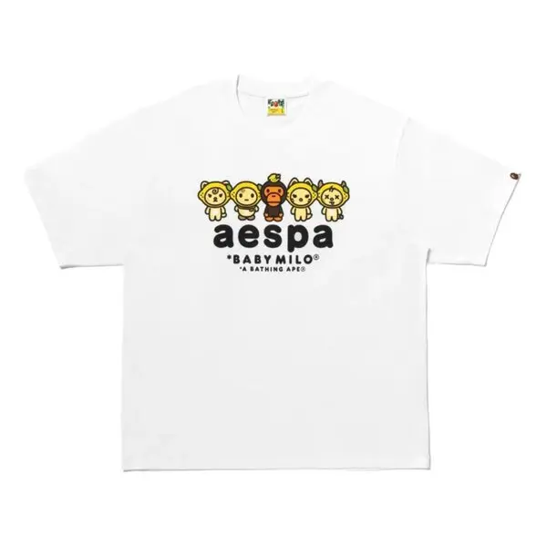 A BATHING APE X Aespa Baby Milo Lemonade Relaxed Fit T-shirt - White