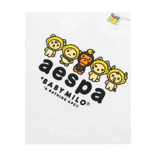 A BATHING APE X Aespa Baby Milo Lemonade Relaxed Fit T-shirt - White