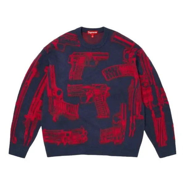 Supreme Ss26 Guns Sweater - Navy