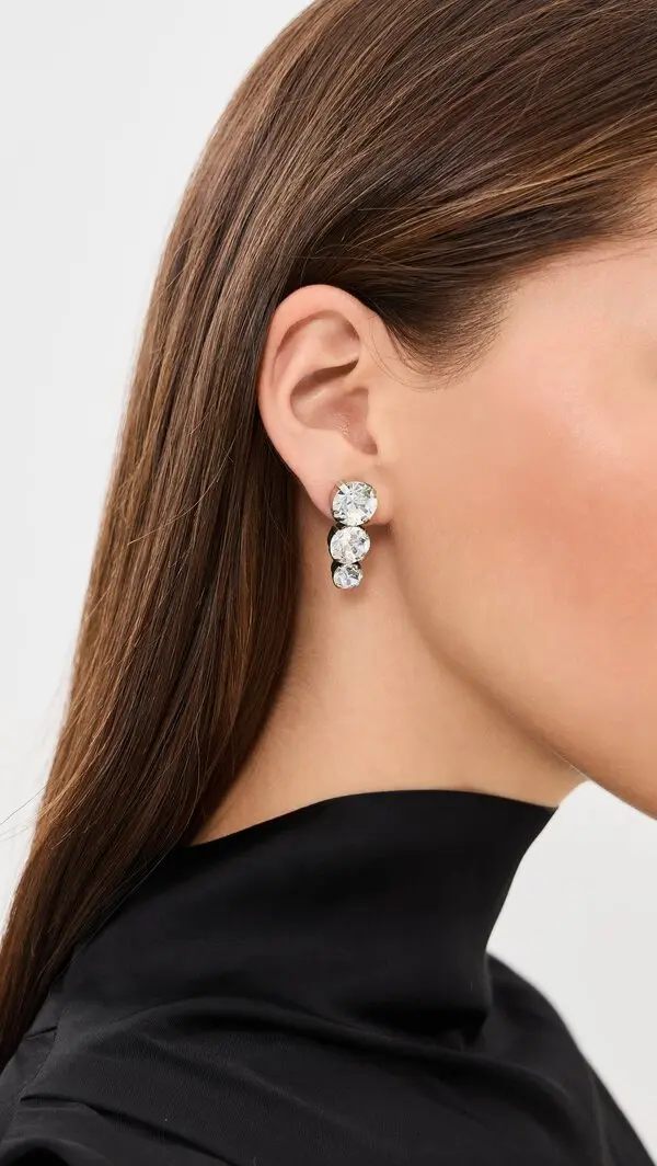 Isabel Marant Étoile Crystal Mesh Asymmetric Drop Earrings