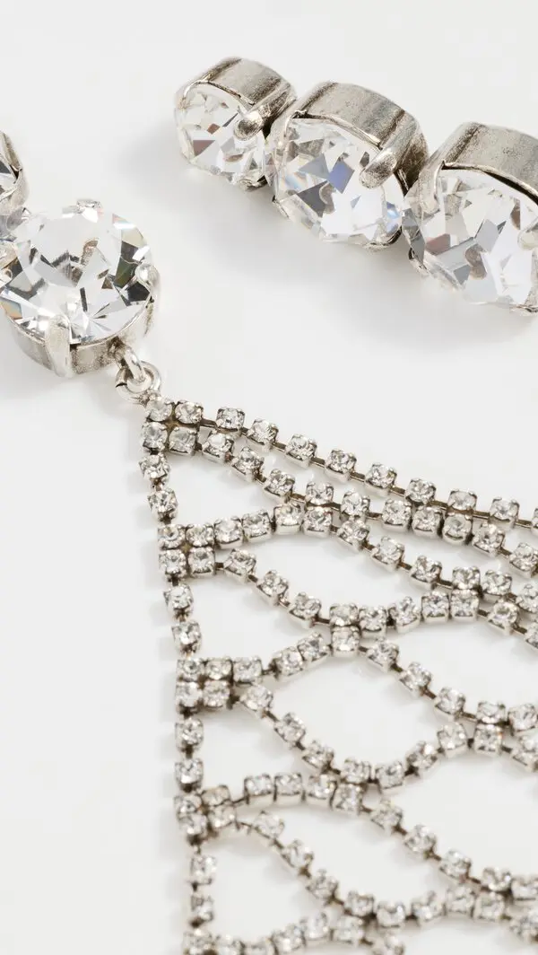 Isabel Marant Étoile Crystal Mesh Asymmetric Drop Earrings
