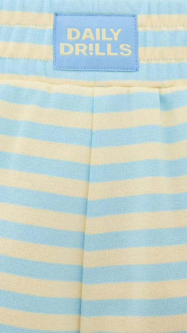 Daily Drills Striped Cotton Blend Drawstring Shorts