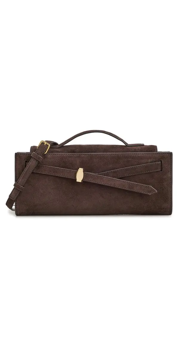 Veronica Beard Suede Dash Clutch Bag - Espresso