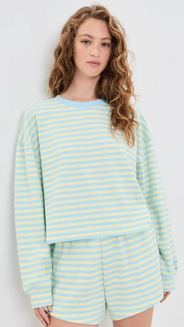 Daily Drills Striped Cotton Long Sleeve Top