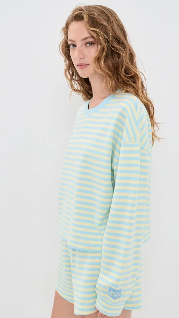 Daily Drills Striped Cotton Long Sleeve Top