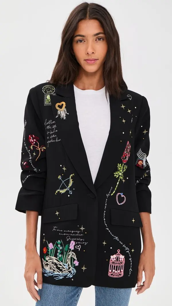 Cinq À Sept Kelsa Blazer With Embroidered Detailing