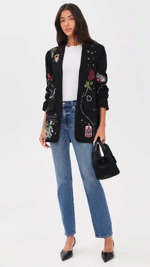 Cinq À Sept Kelsa Blazer With Embroidered Detailing