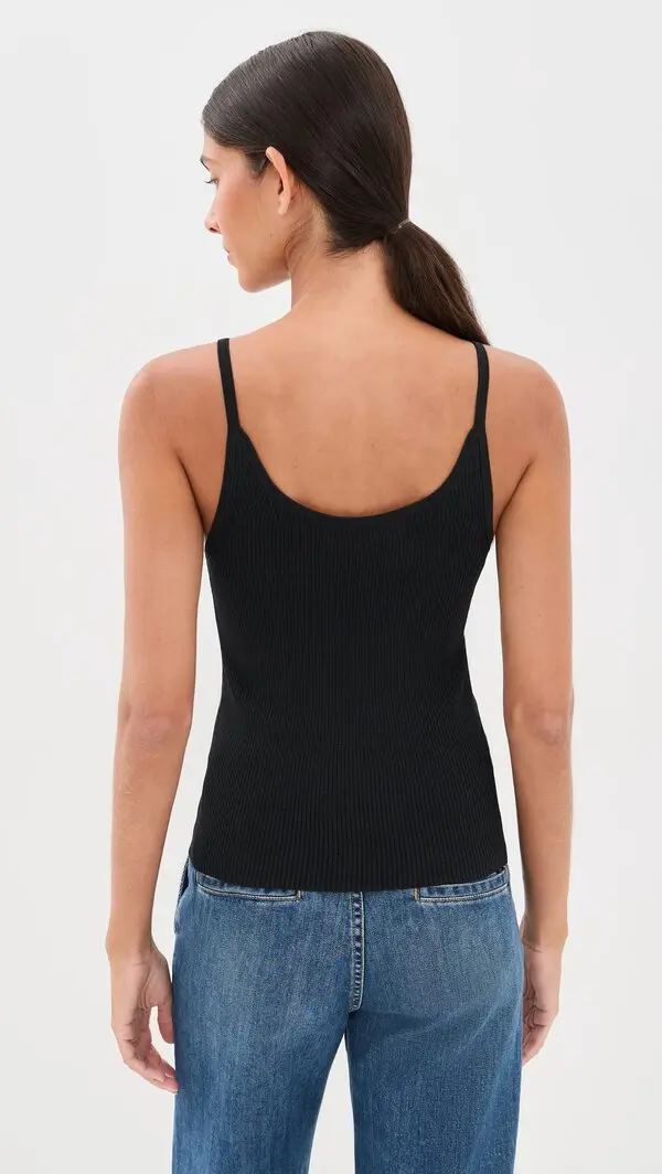 NILI LOTAN Aronia Silk Ribbed V-neck Sweater Tank