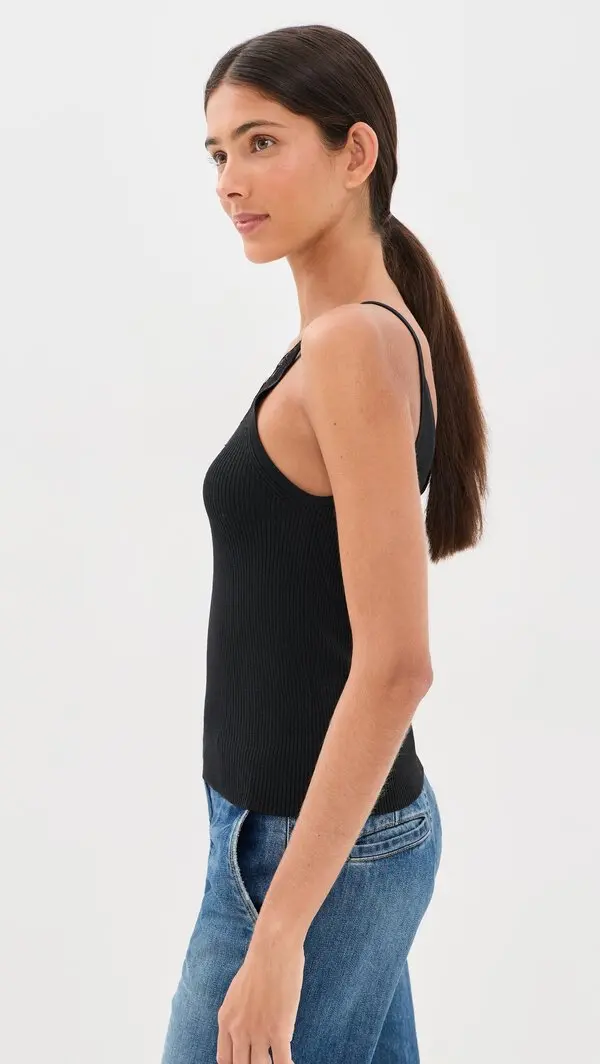 NILI LOTAN Aronia Silk Ribbed V-neck Sweater Tank