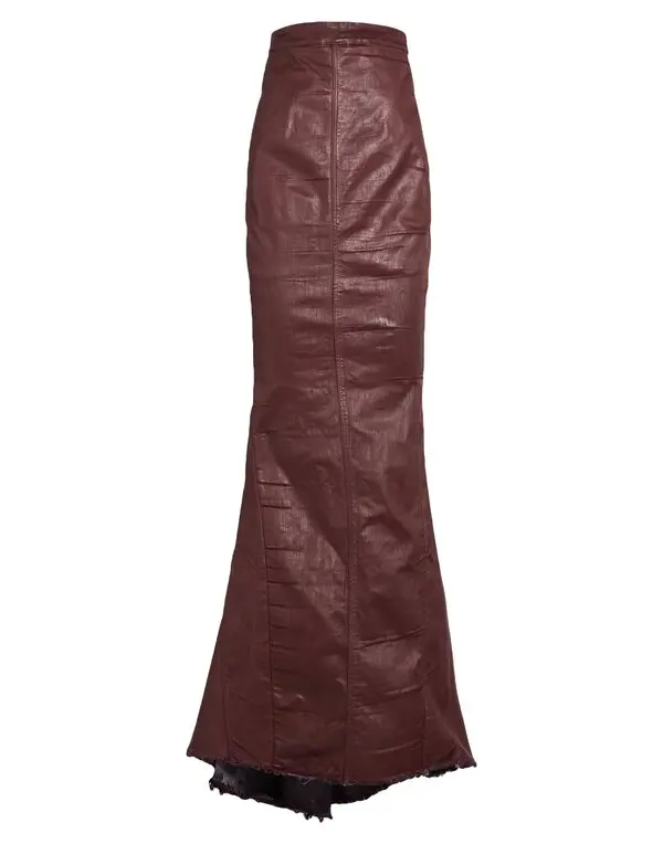 Rick Owens Flared Denim Maxi Skirt - Red
