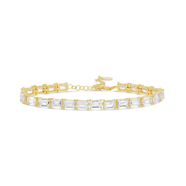 SHYMI Emerald Shape Prong-set Tennis Bracelet - Gold