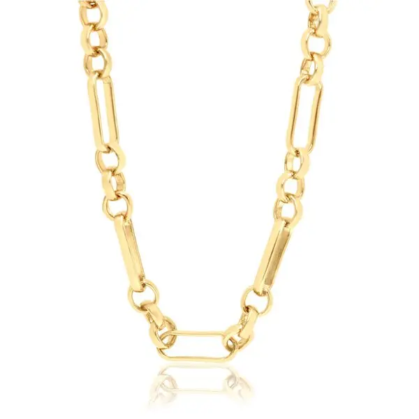SHYMI Paper Clip And Circle Chain - Gold