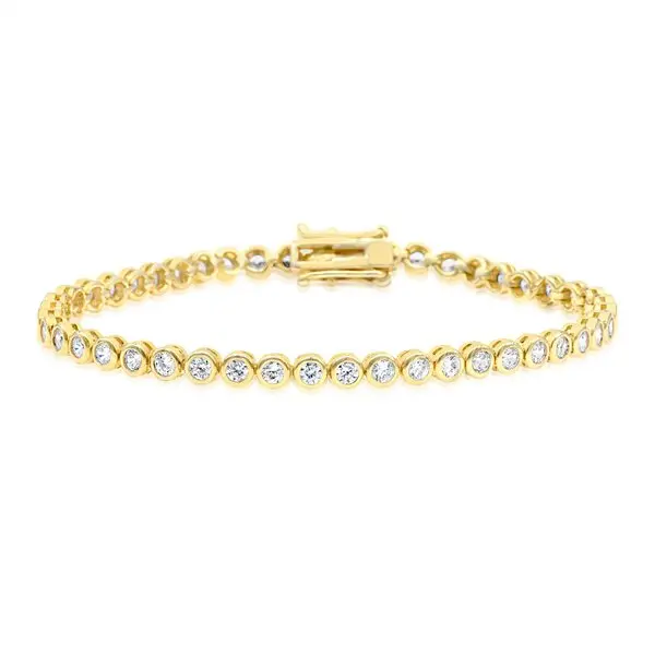 SHYMI Classic Two Mm Bezel Set Tennis Bracelet - Gold