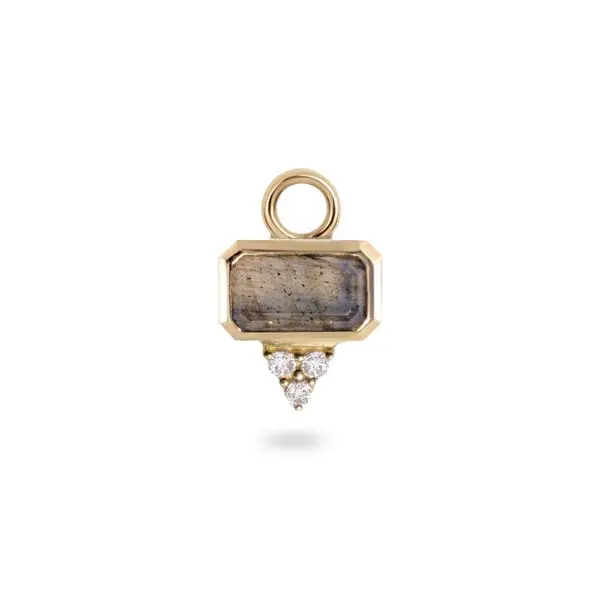 ZOHREH Labradorite & White Sapphire Earring Charm 9k - Gold