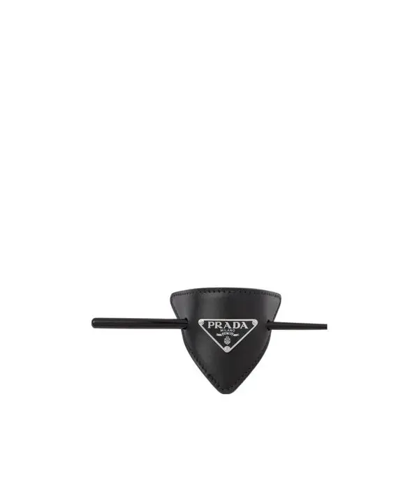 Prada Leather Hair Clip - Black
