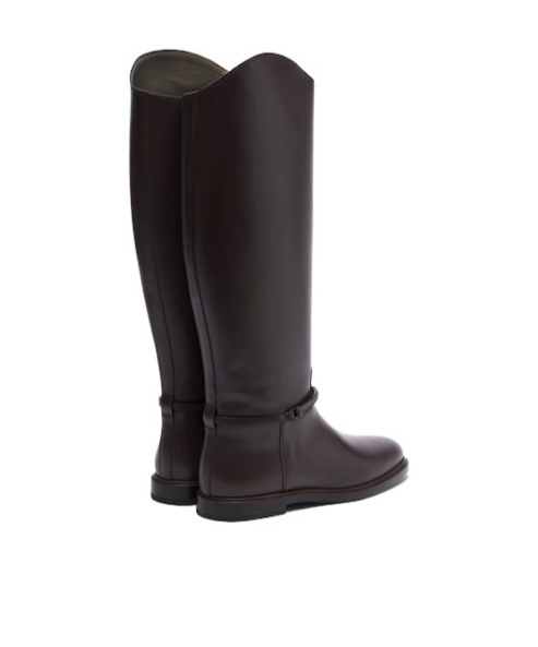 Brunello Cucinelli Solid Color Leather Knee-high Boots