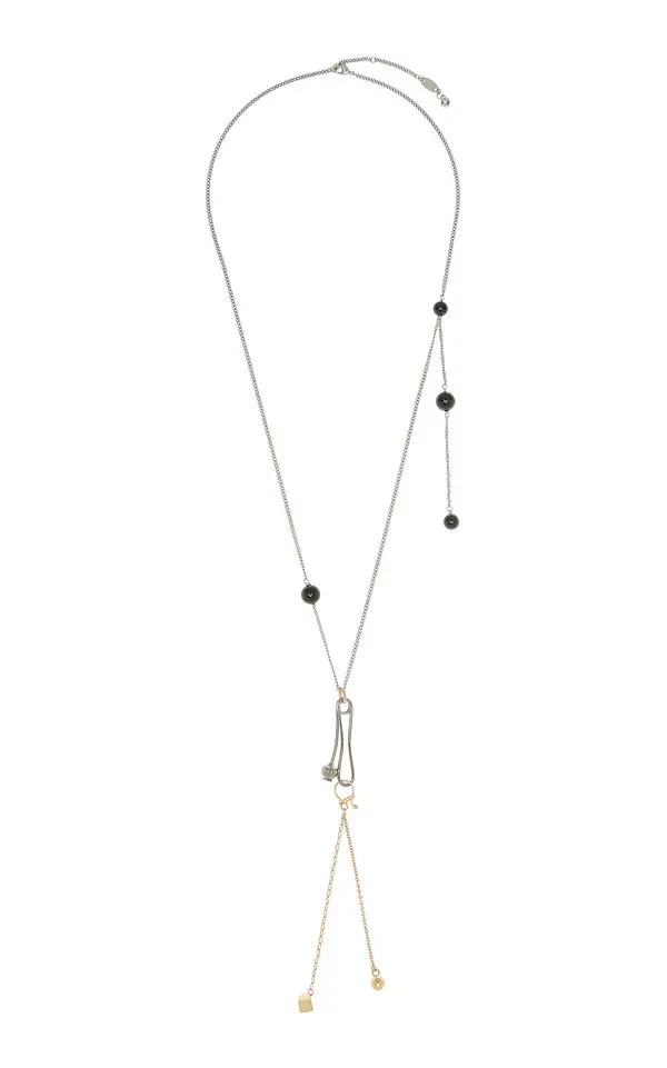 LEMAIRE Thistle Brass And Onyx Necklace
