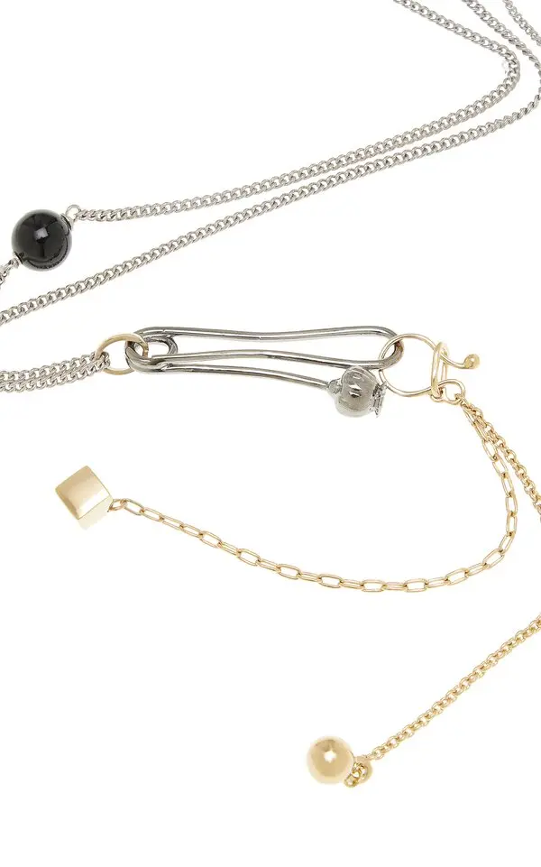 LEMAIRE Thistle Brass And Onyx Necklace