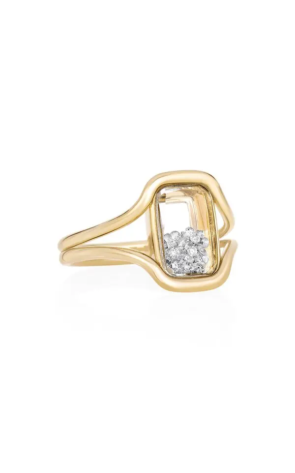 Moritz Glik 18k Yellow Cascavel Cushion Ring Petite